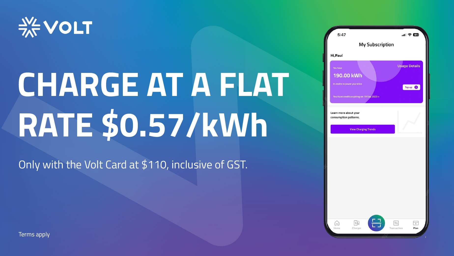 Volt EV subscription card | Best EV charging rates | Keppel Volt